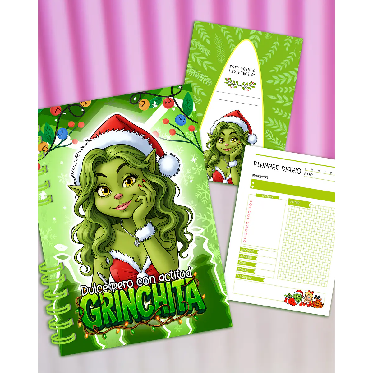 Diseños Plantillas Planner Diario Grinch Navidad Archivos PD