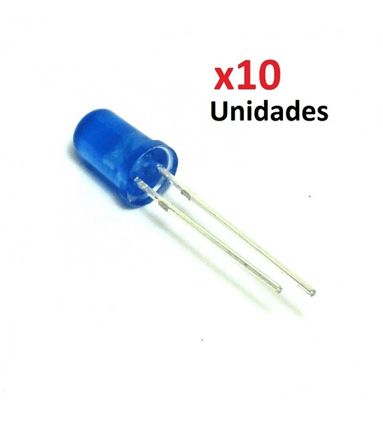 LEDS 5MM COLOR AZUL PAQUETE 10 UNIDADES - ZAMUX BOGOTA