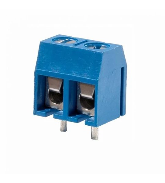 Bornera de 2 Pines Azul con Tornillos - ZAMUX BOGOTA