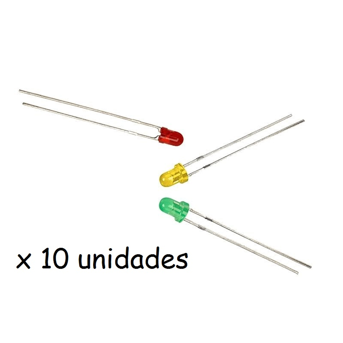 LEDS 3MM COLORES SURTIDOS PAQUETE 10 UNIDADES - ZAMUX BOGOTA