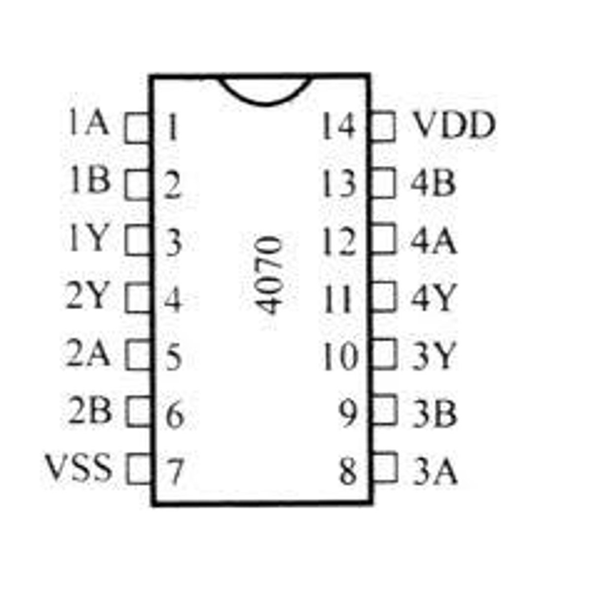 CD4070 CMOS 4 Compuertas XOR de 2 Entradas - ZAMUX BOGOTA