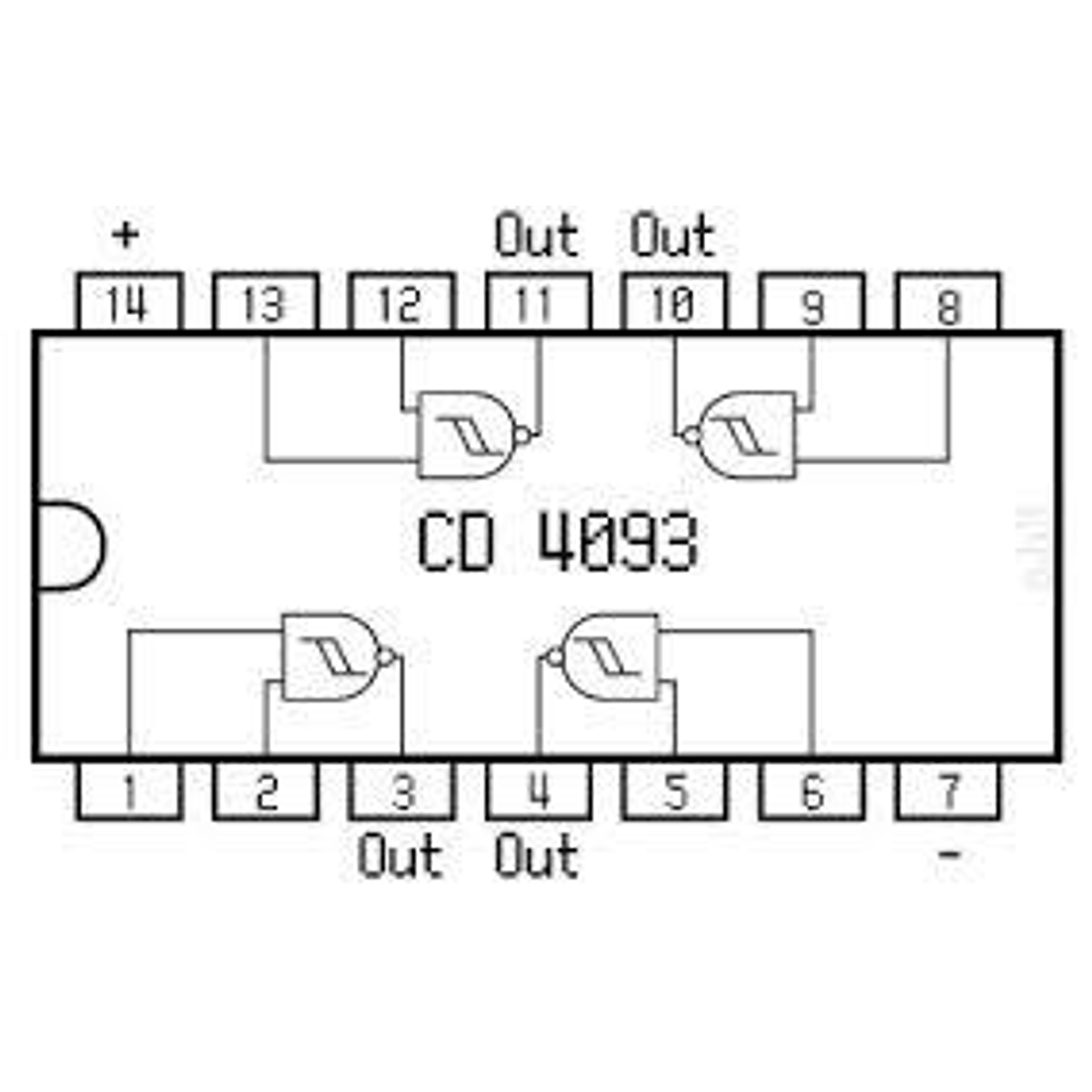 CD4093 CMOS Compuertas NAND Trigger Schmitt - ZAMUX BOGOTA