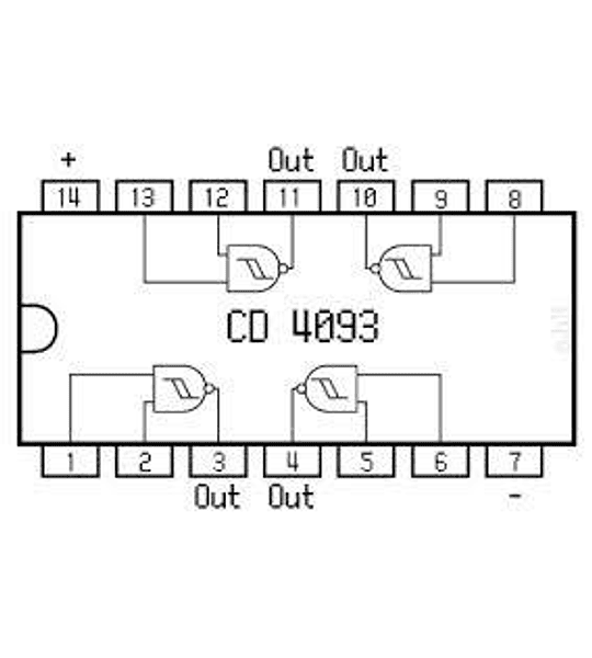 CD4093 CMOS Compuertas NAND Trigger Schmitt - ZAMUX BOGOTA