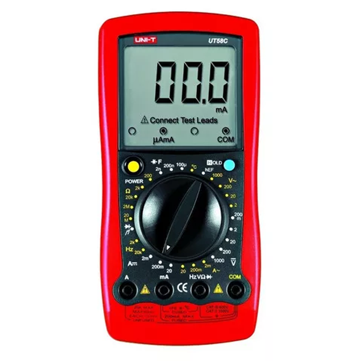 MULTIMETRO DIGITAL PROFESIONAL MARCA UNIT MODELO UT58C + TEM