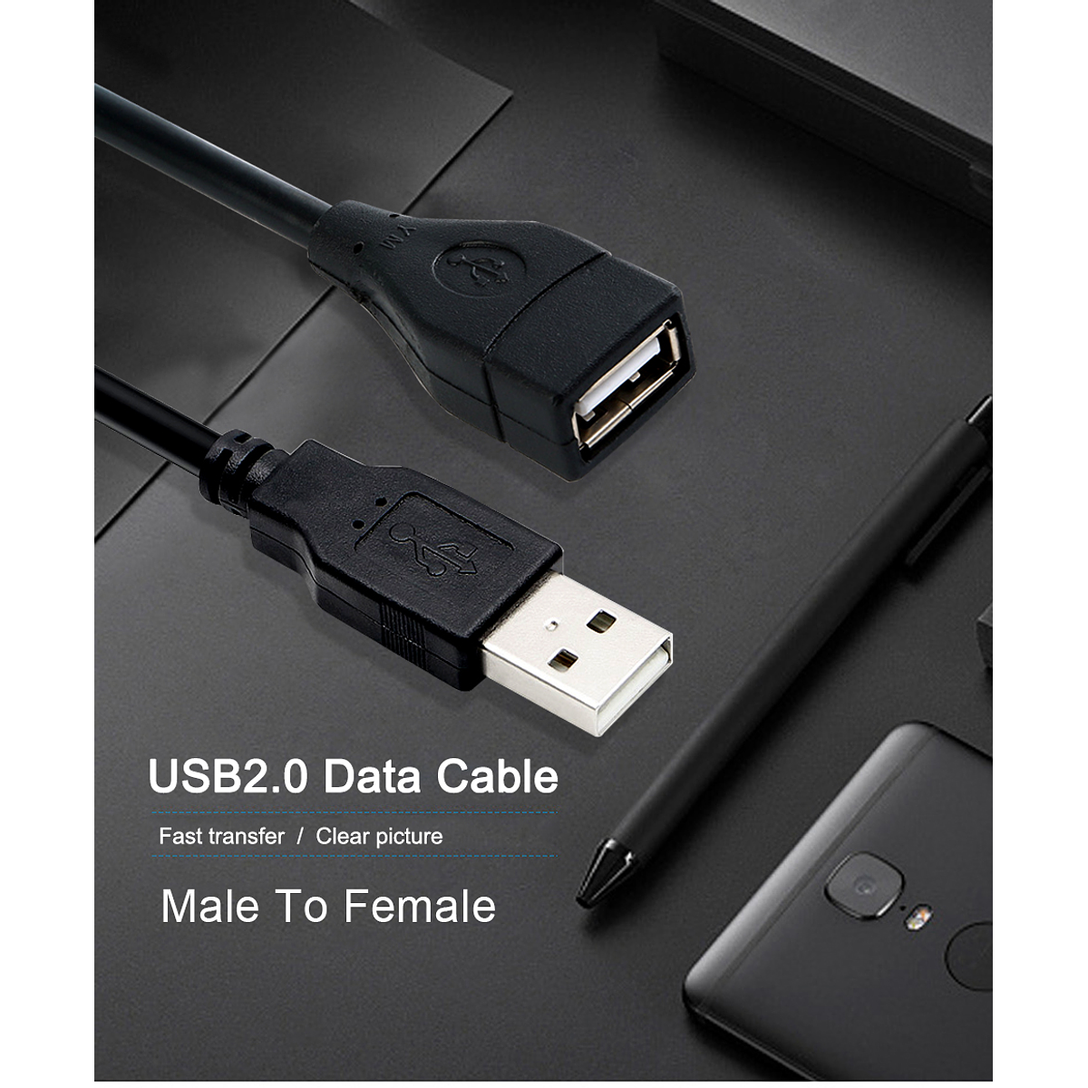 Cable Extensor USB a USB Hembra 1.5mts