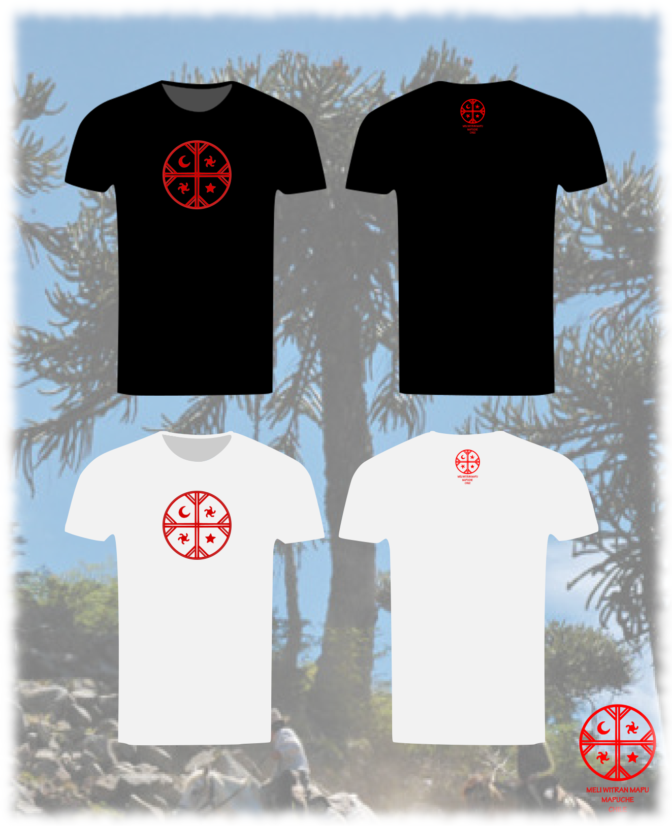 Polera de cultura mapuche. Kultrún.