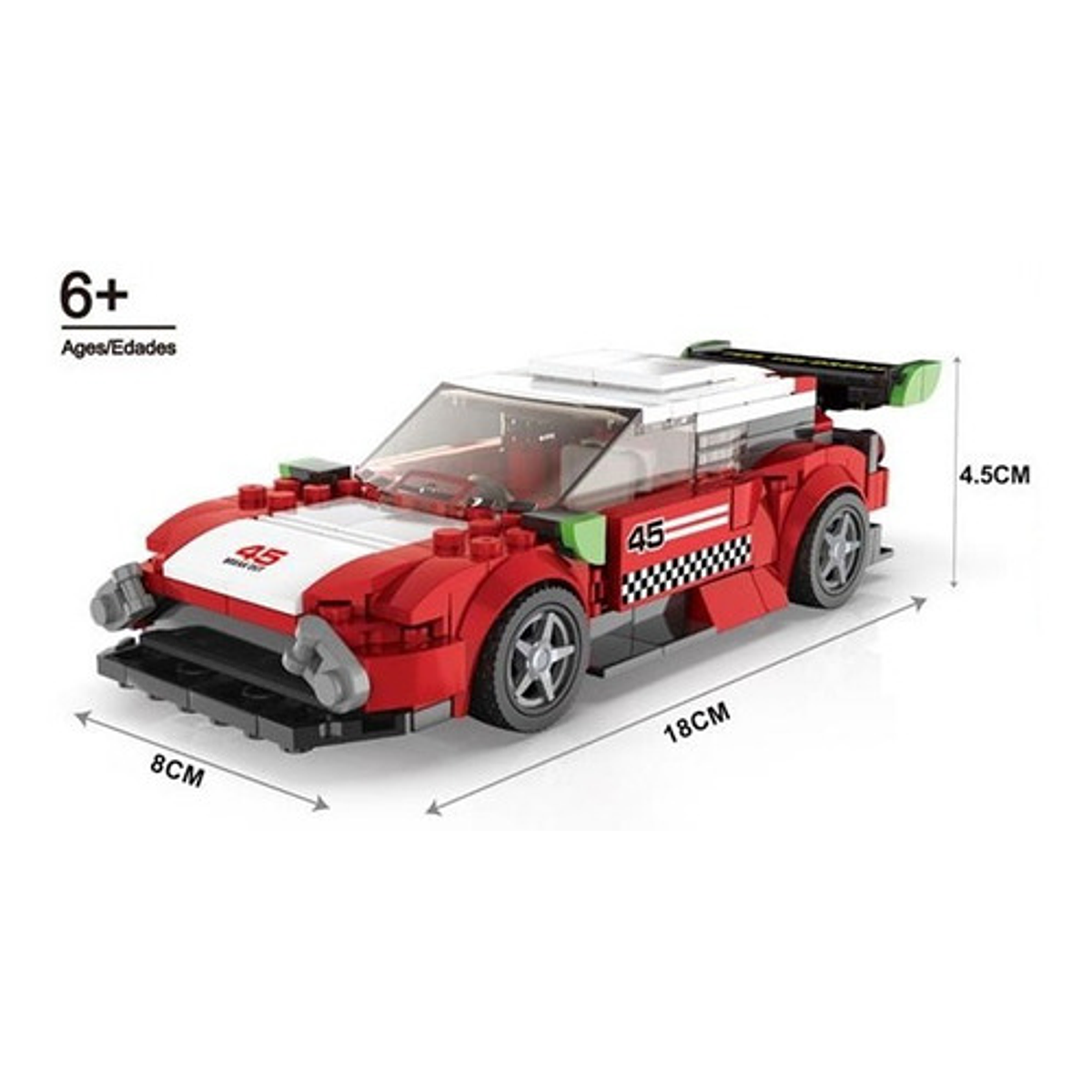 Bloques Tipo Lego Auto De Carreras Rojo 305 Piezas | Zialspa