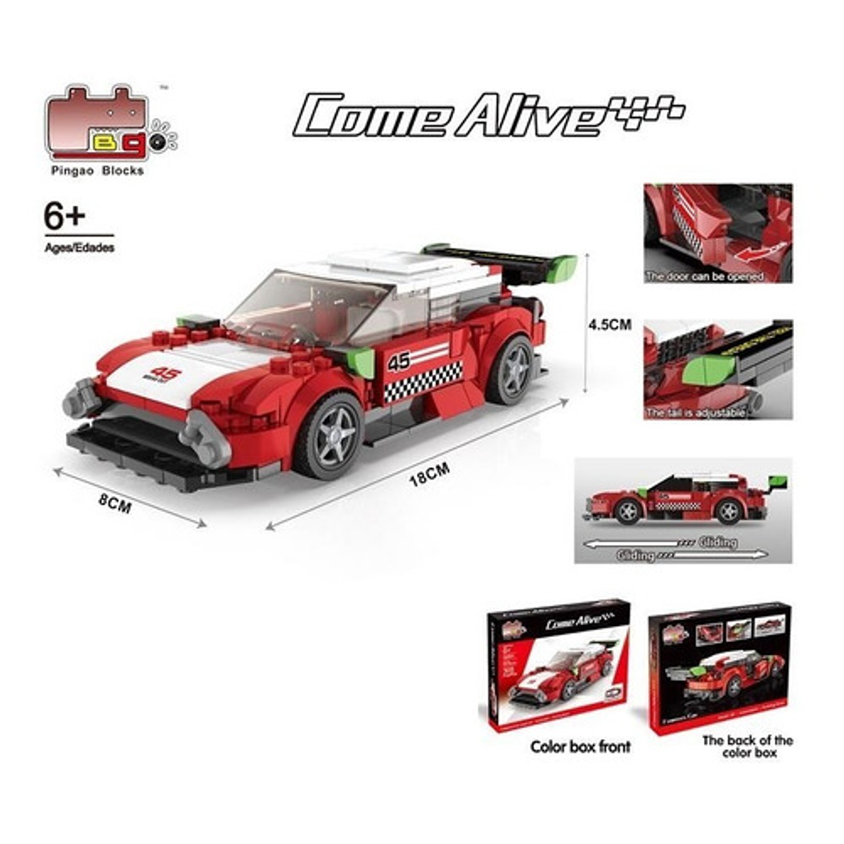 Bloques Tipo Lego Auto De Carreras Rojo 305 Piezas | Zialspa