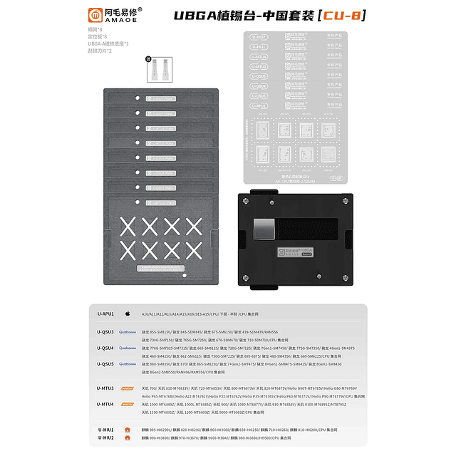 Reballing CPU Plataforma Amaoe UBGA CU-8